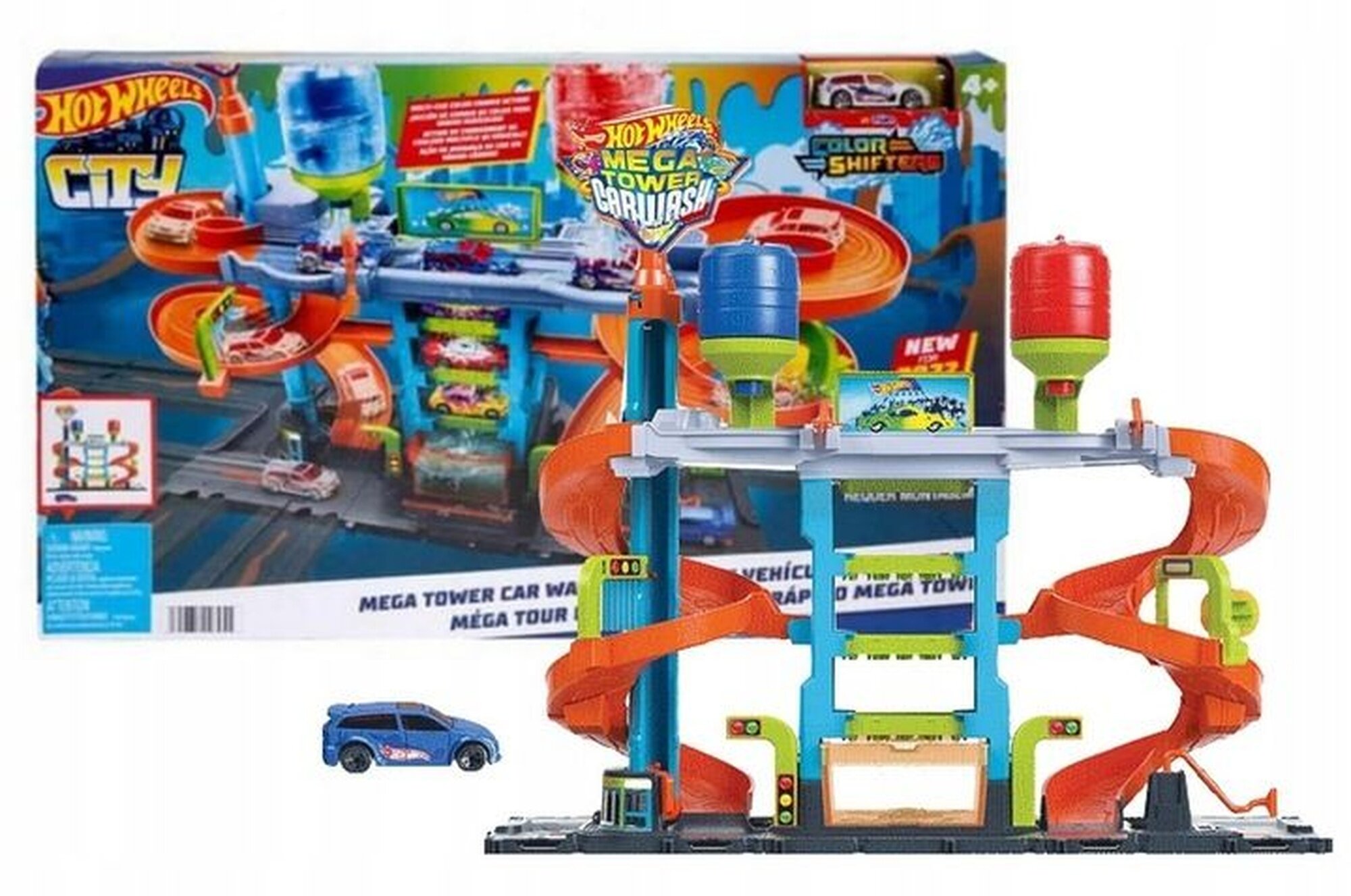Игровой набор Hot Wheels HDP05, автомойка, с баками для воды, для смены цвета, 2000 г