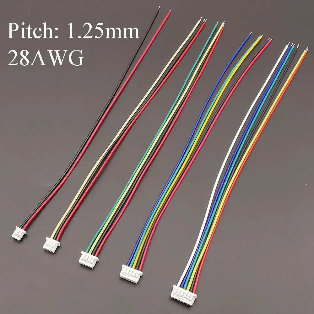 Проводной разъем JST 1,25 мм 2/3/4/5/6-контактный 6Pin, 5Pcs, 10CM