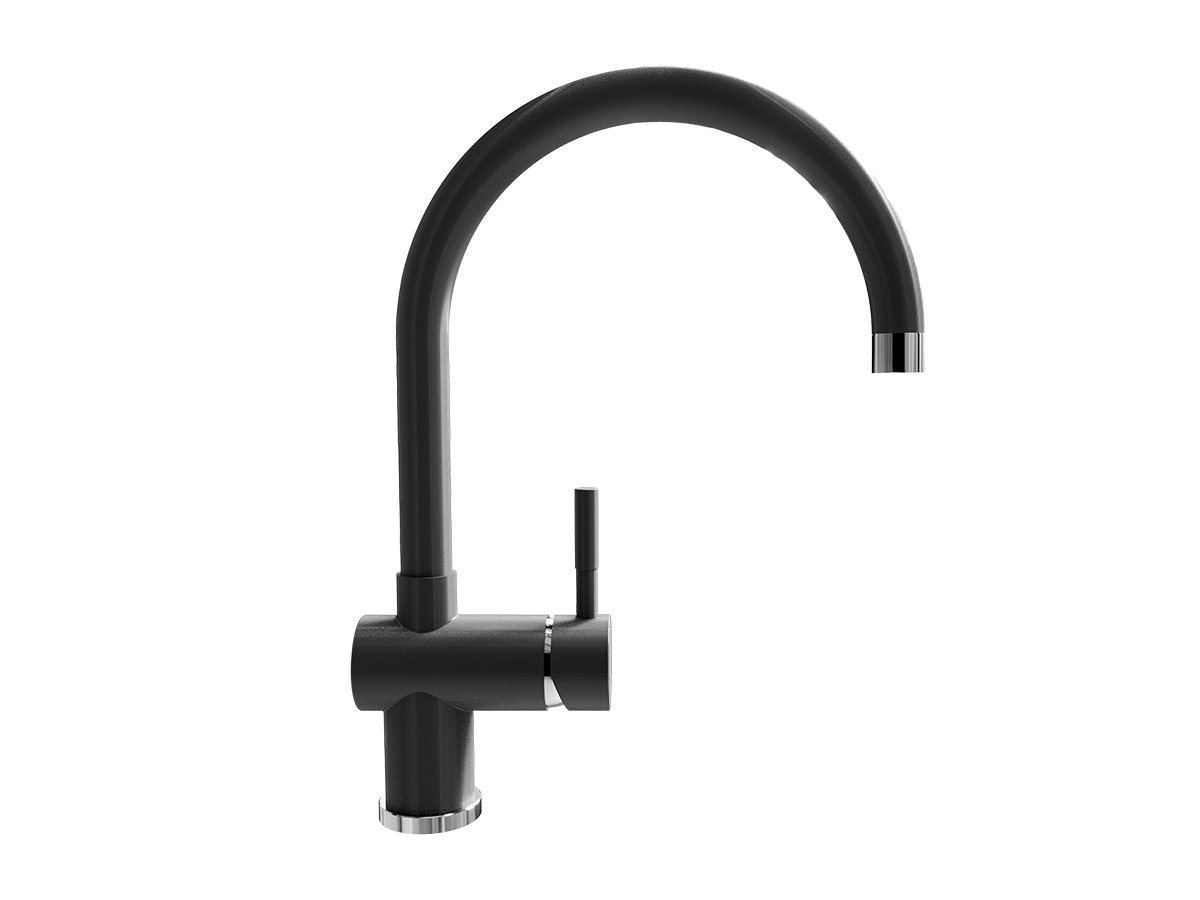 Смеситель для кухни Ulgran Steel US-021-003 цвет Вороненая сталь