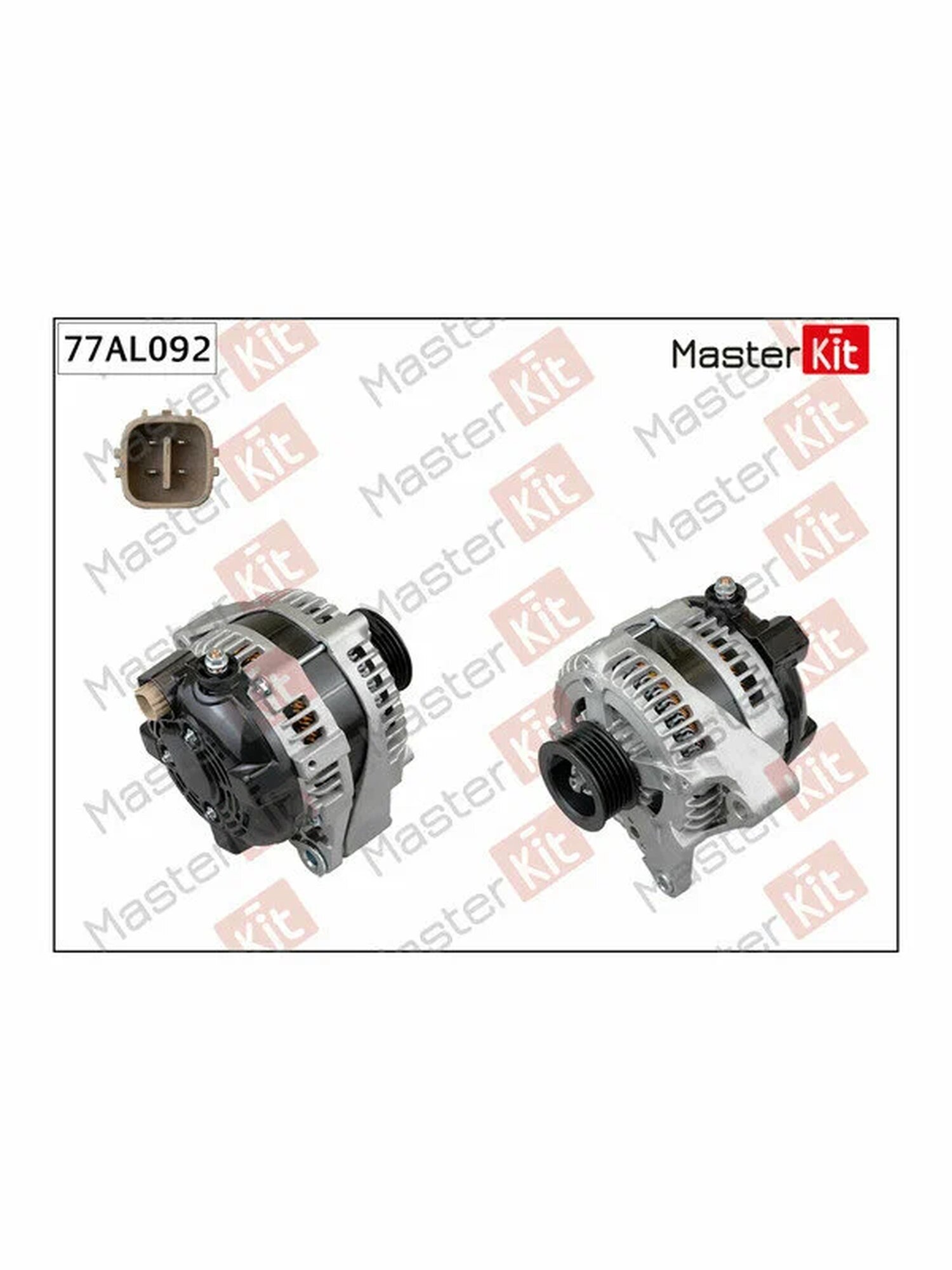 Генератор MasterKit AL092, для Toyota Land Cruiser, передний, серебристый