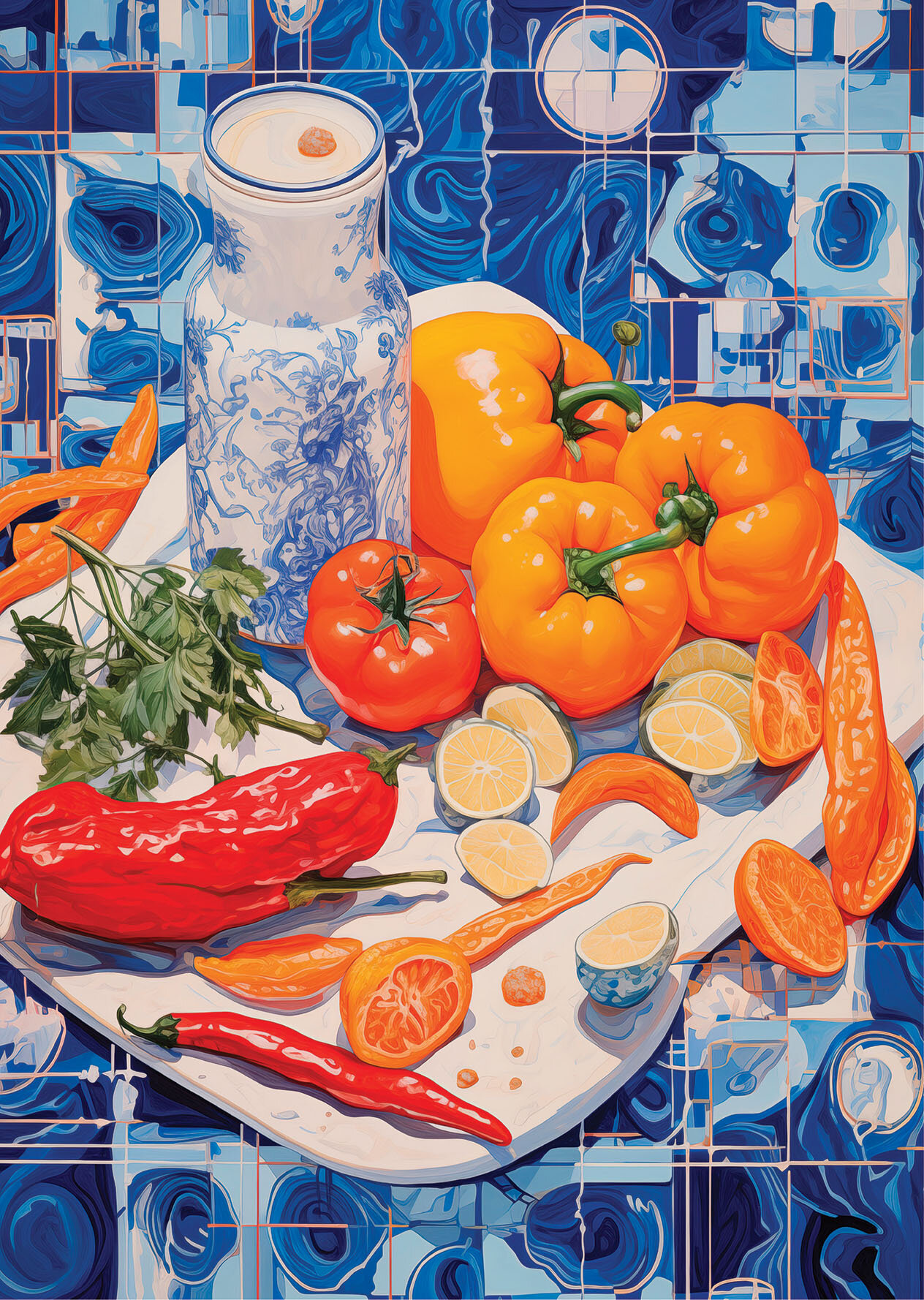 Постер интерьерный DARI DARI «Натюрморт с перцами», А4