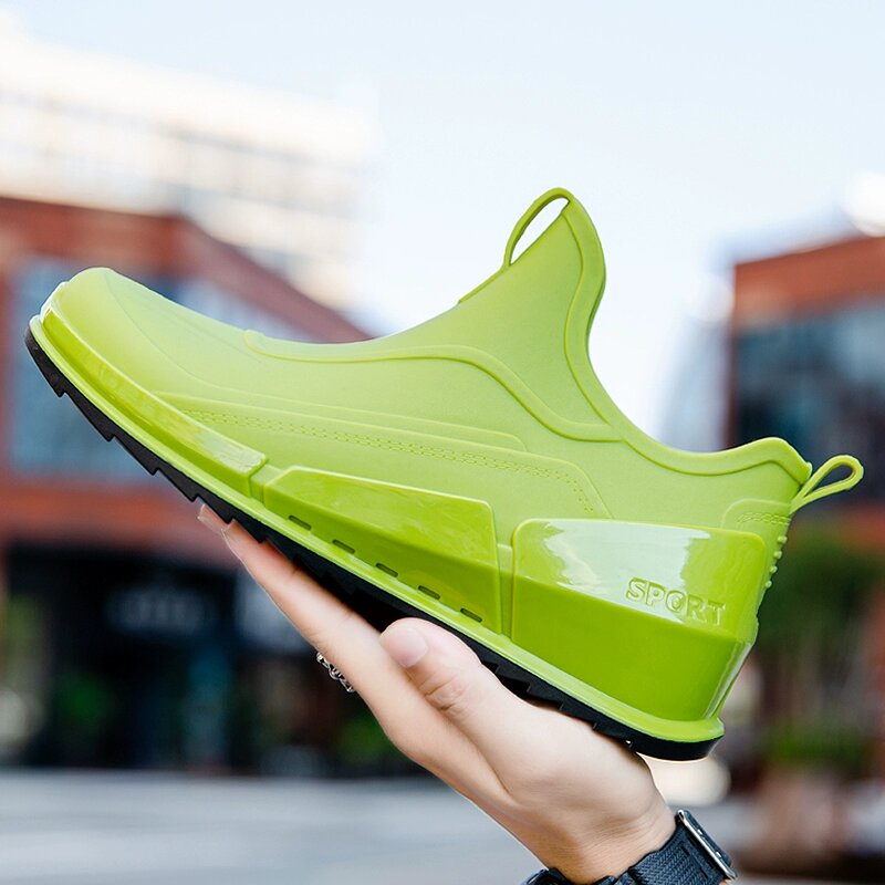 Полусапожки, немецкие спортивные резиновые сапоги, мужские короткие водонепроницаемые ботинки, теплые нескользящие низкие резиновые сапоги, обувь для кухни, рыбалкиРазмер обуви. EU:42