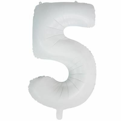 Воздушный шар фольгированный весёлая затея Цифра 5, белый, 26"