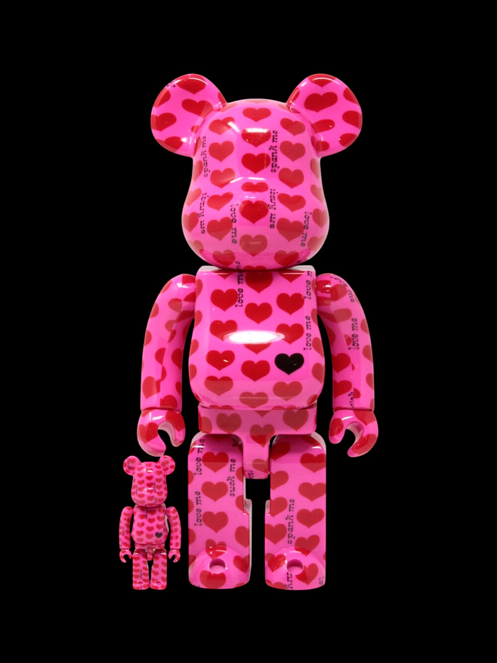Коллекционная оригинальная фигура Bearbrick x Hide Pink Heart 400% 100% / 28 см высота / ABS пластик / Medicom Toy