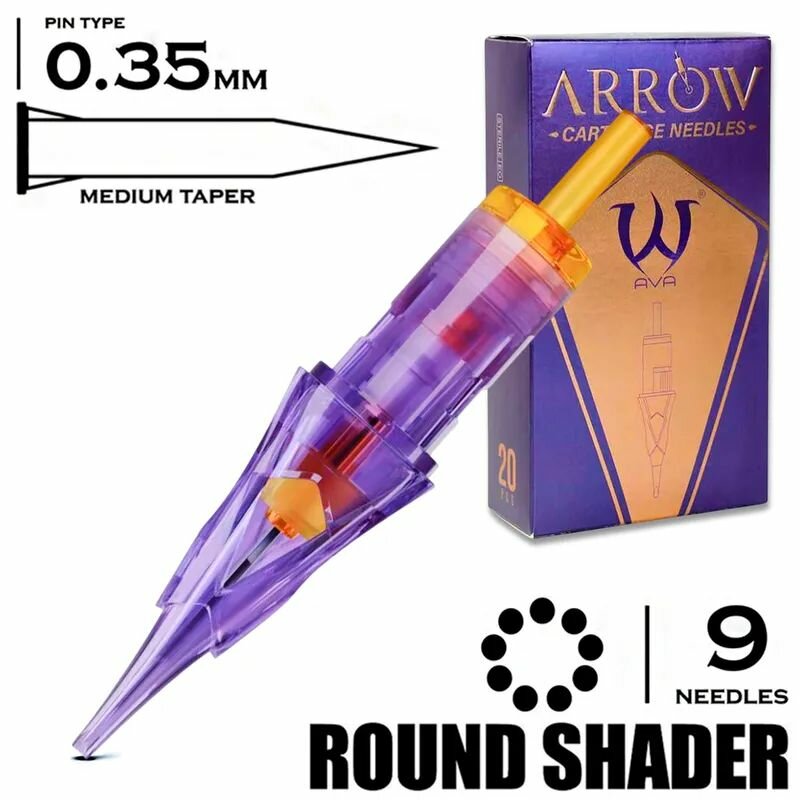 Картриджи для тату и перманентного макияжа (иглы, модули) AVA Arrow 1209RS 35/9RSMT 20 шт/уп