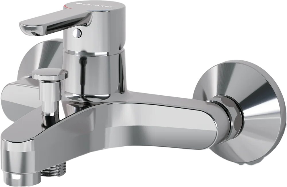 Смеситель для ванны с душем Laparet Legna N3033602LPT настенный, однорычажный, хром, глянцевый, латунный, без лейки, с керамическим картриджем