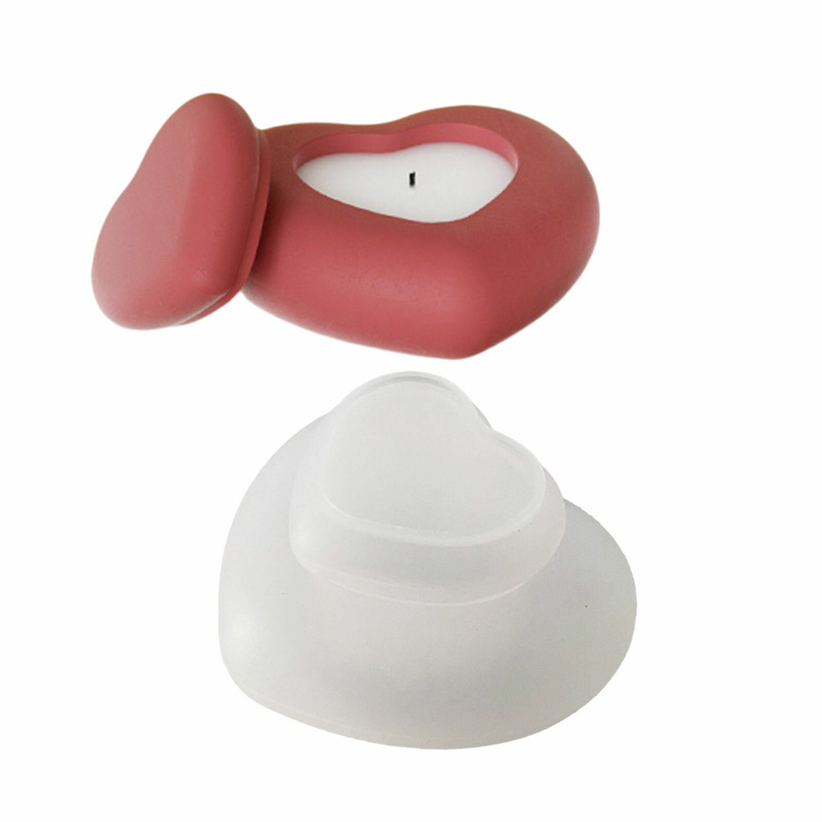 Набор силиконовых форм в виде сердца для создания декоративных контейнеров свечей