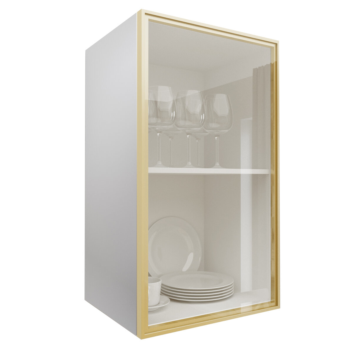 Фасад из алюминиевого профиля со стеклом Aluminum Glass 30х70 см, золото браш/бесцветное