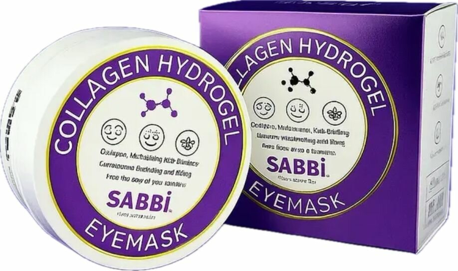SABBI Патчи для глаз гидрогелевые, с коллагеном, COLLAGEN EYE MASK 60 шт.