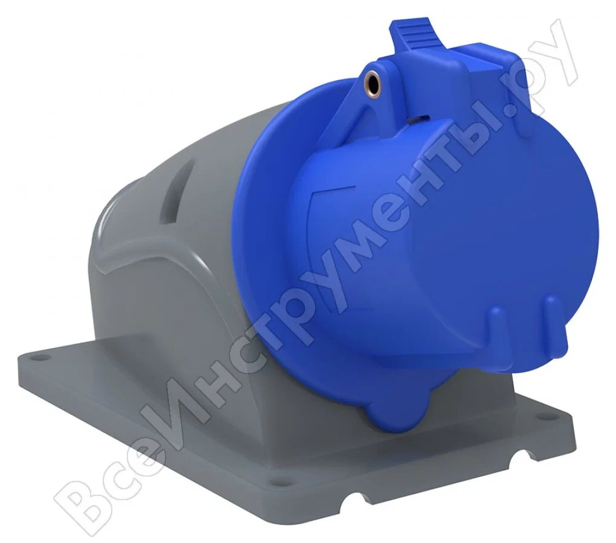 Розетка стационарная IEK ССИ-113 MAGNUM, 2P+PE 16А, 200-250В, IP44, открытая установка, синий пластик