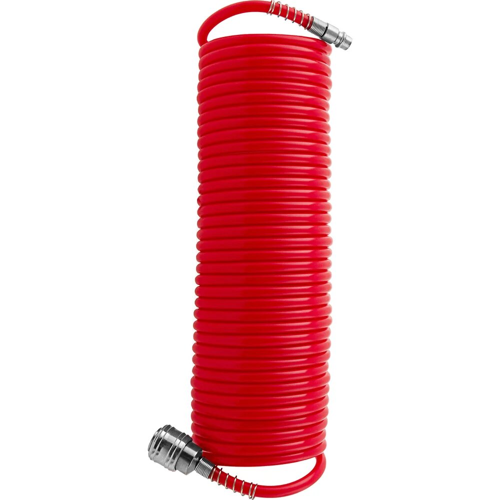 Шланг спиральный воздушный с быстросъемными соединениями (10 м; 6х8 мм; 18 бар) MATRIX 57004 для соединения труб и трубопроводов