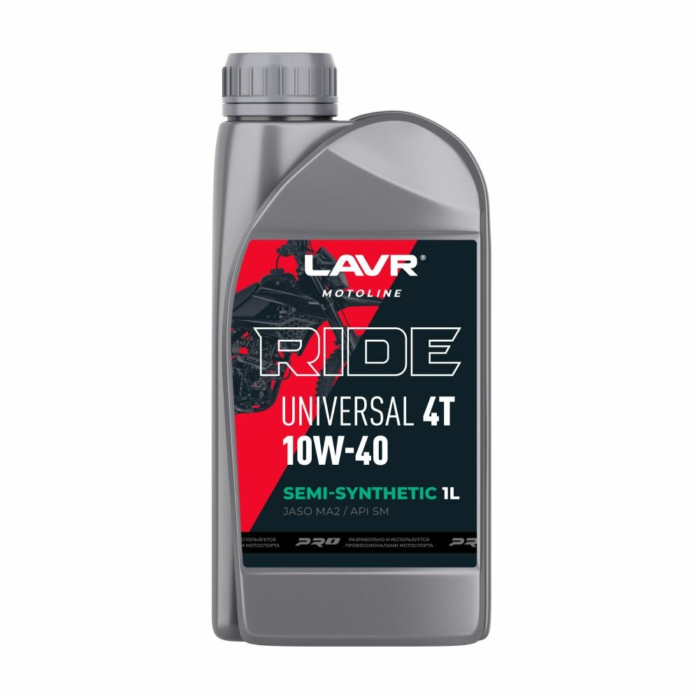 LAVR Моторное масло RIDE UNIVERSAL 4T 10W-40 SM, 1 л