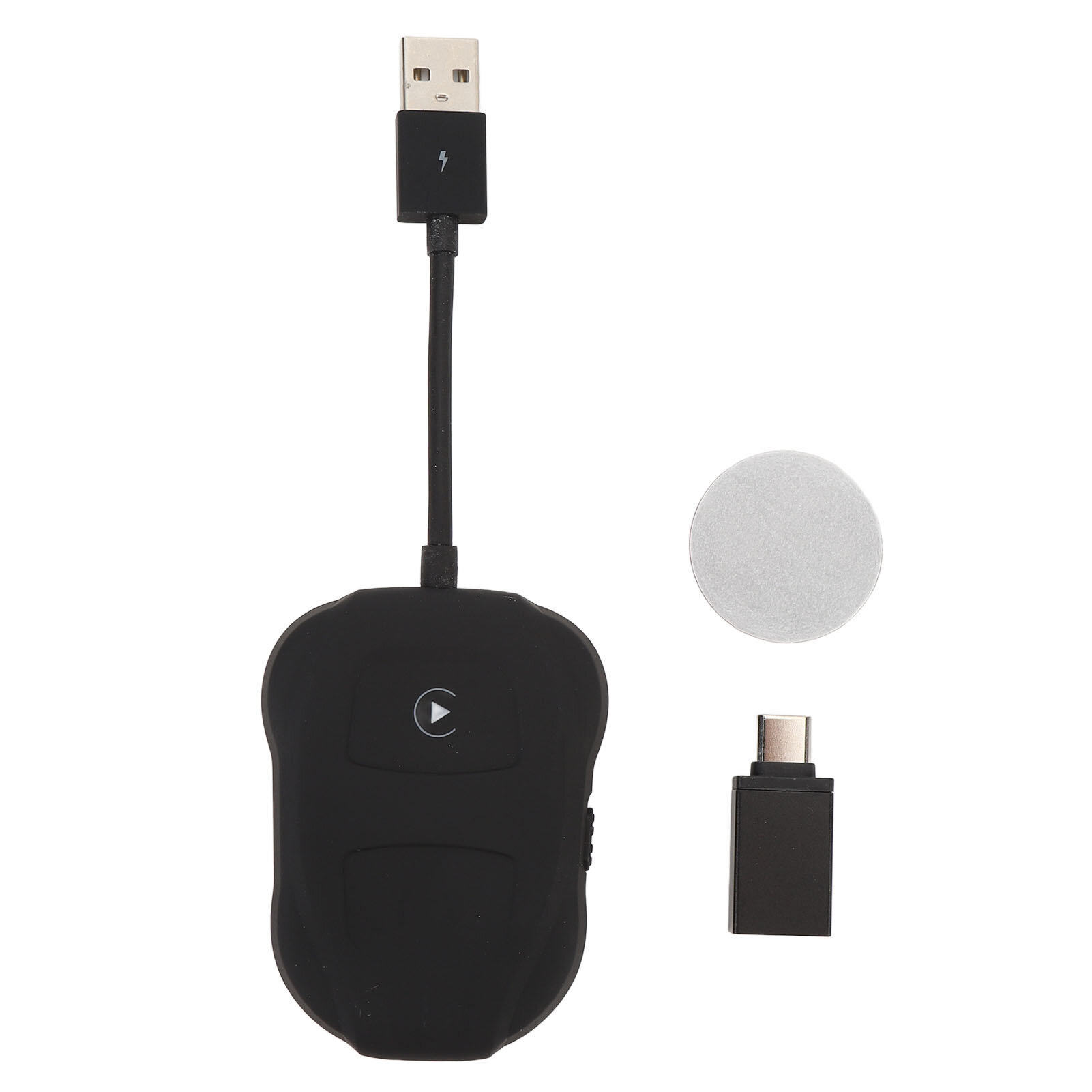 Автомобильный беспроводной адаптер для CarPlay для Android Auto 2,4 ГГц 5 ГГц. Проблема и воспроизведение USB Type C 2 в 1 Автомобильный беспроводной адаптер конвертируйте в беспроводной черный