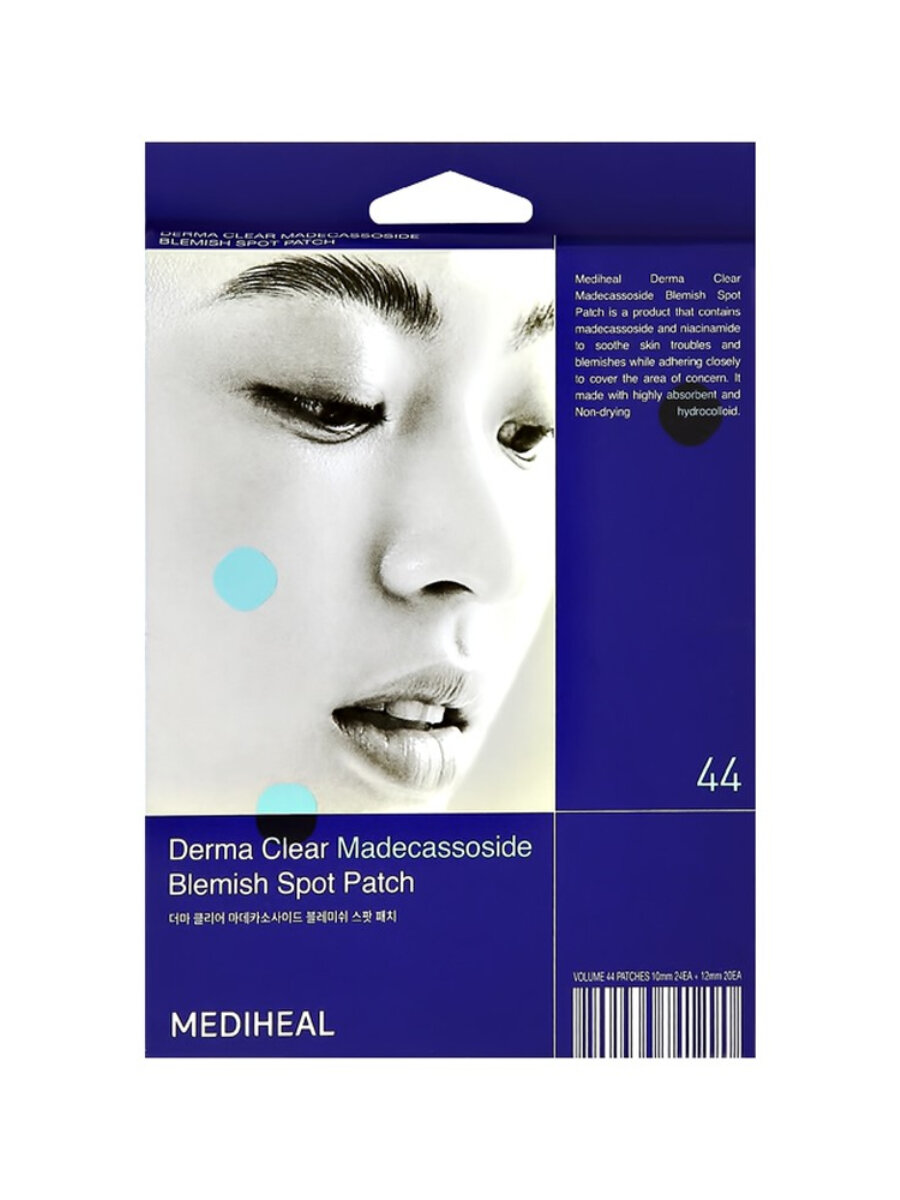 Набор точечных пластырей для лица MEDIHEAL DERMA CLEAR с мадекассосидом 44 шт