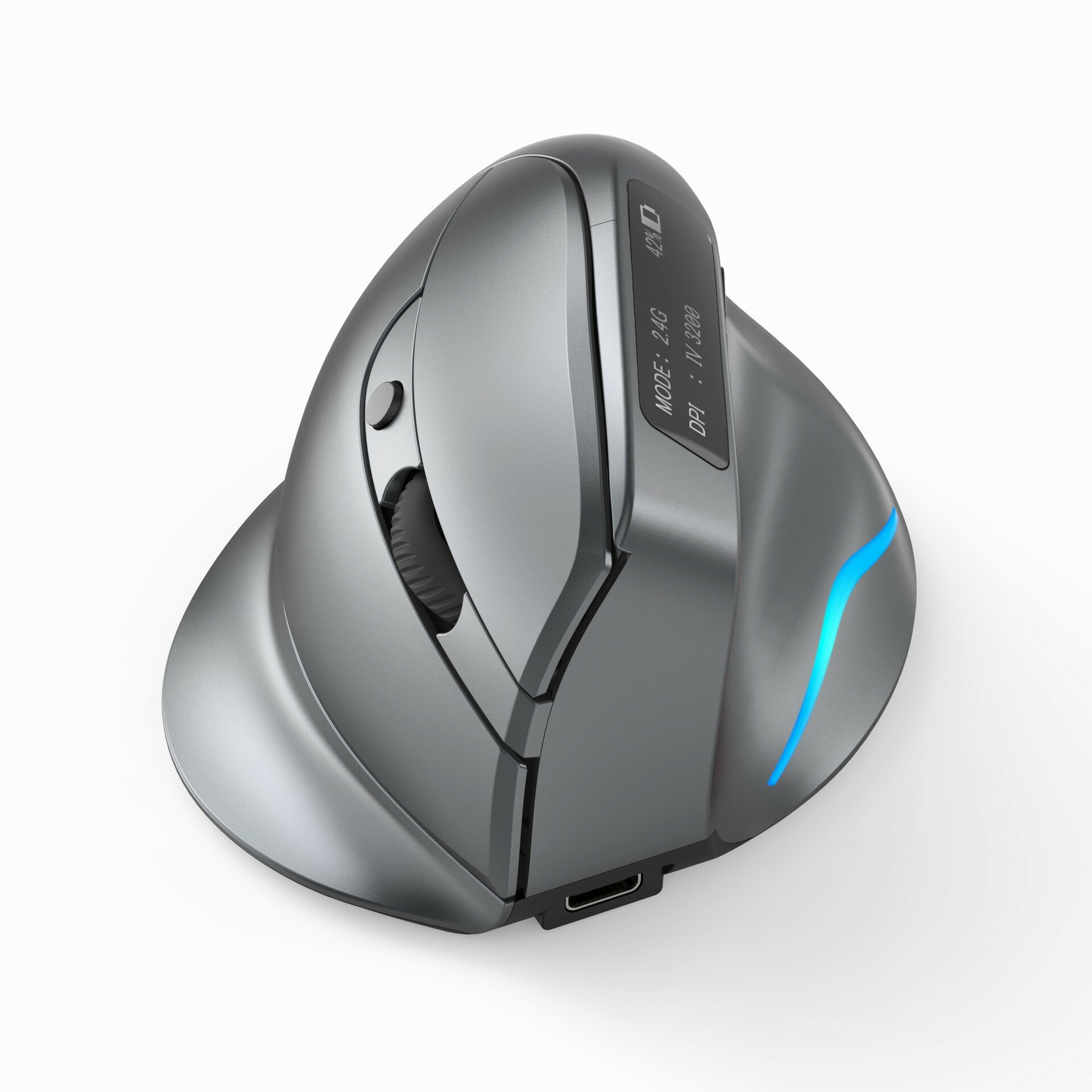 Вертикальная мышь, эргономичная, беспроводная, с Bluetooth, серая