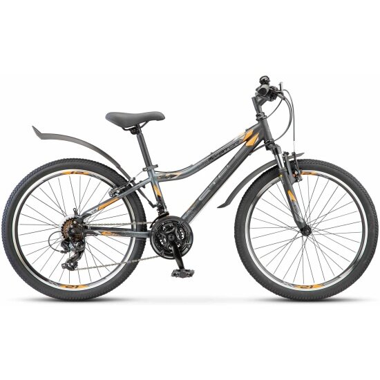 Stels Подростковый велосипед 24" Navigator 410 V Z010 (рама 12) (21-ск.) Антрацитовый/черный (М)