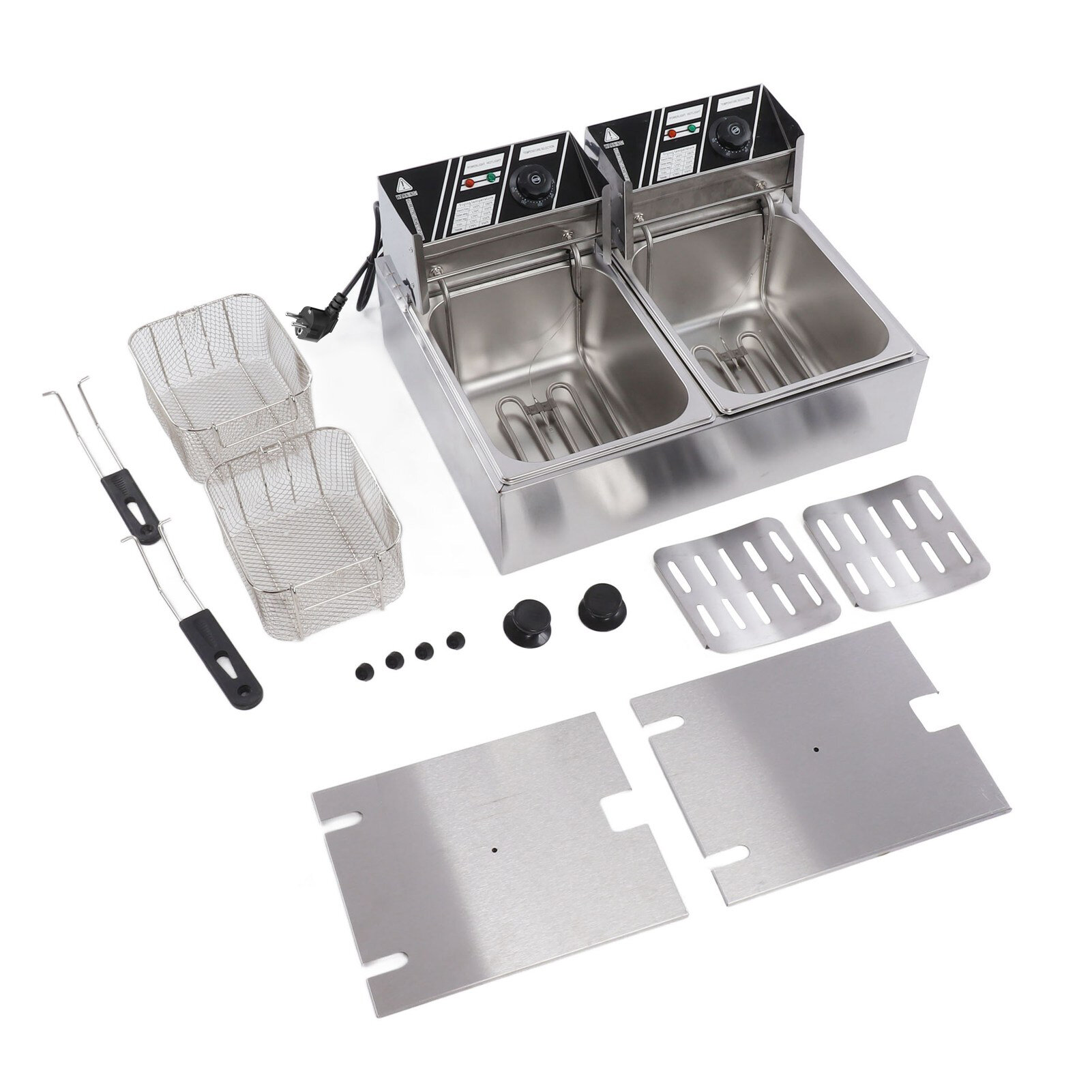 Фритюрница с двойной корзиной 6 л, точный контроль температуры, 220V