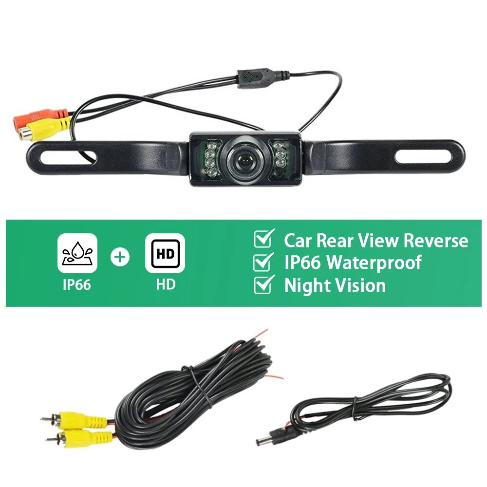 Podofo Автомобильная камера заднего вида, резервная парковочная камера заднего вида, 120-градусная камера ночного видения, водонепроницаемая IP66, автомобильная камера заднего вида для номерного знака, Camera