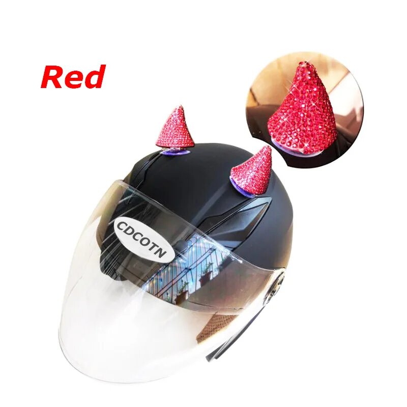 2 шт, мотоциклетный электрический шлем с рогом дьявола, декоративный с присоской, анфас, внедорожный шлем, аксессуары, наклейка для косплея