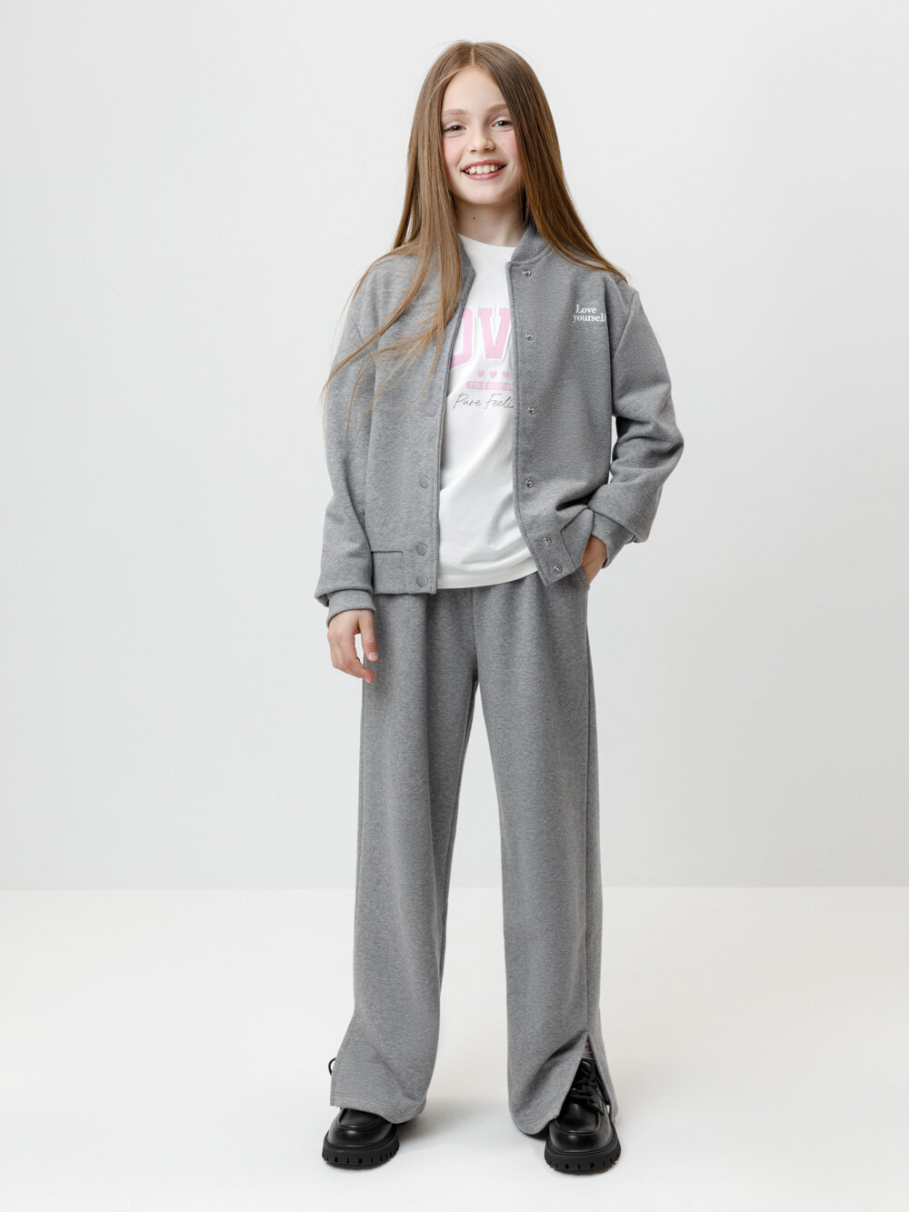 Брюки КР 400852/серый меланж к605