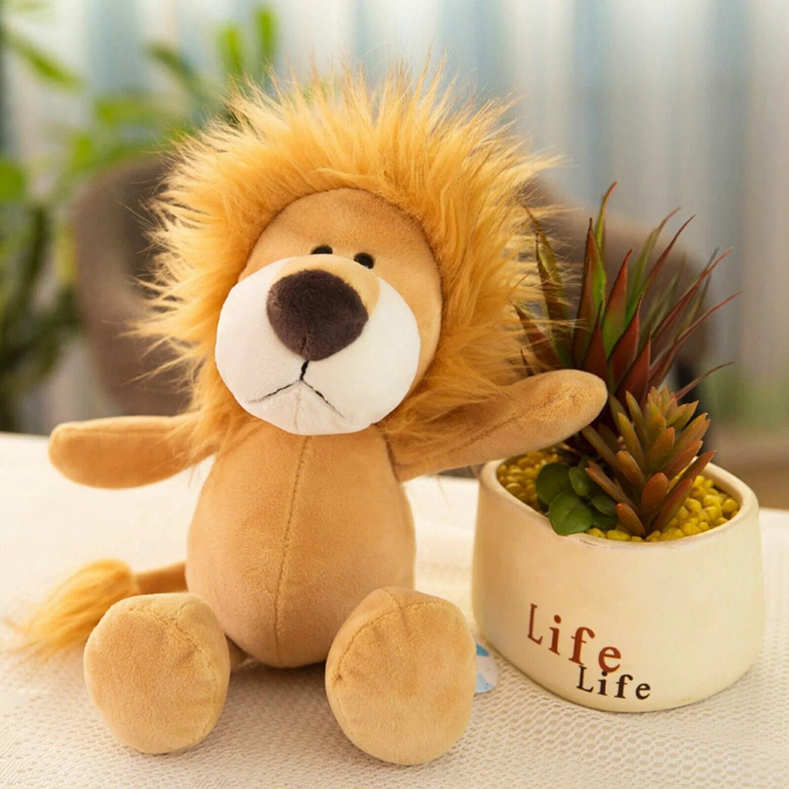 Игрушка мягкая "Лев", 20см, плюшевая, гипоаллергенная, цвет белый