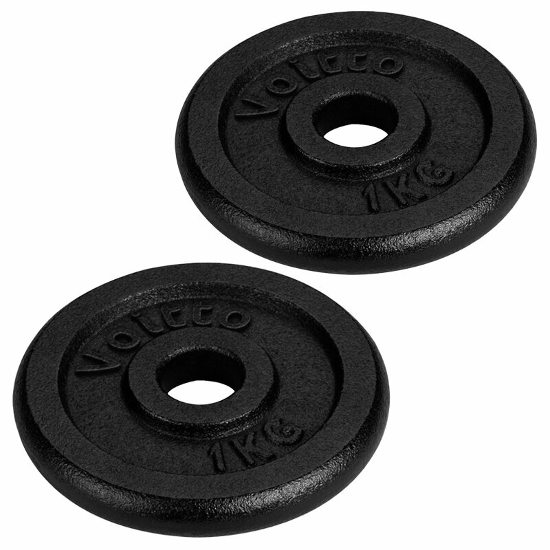 Набор чугунных окрашенных дисков Voitto V-200 1 кг (2 шт), d 31