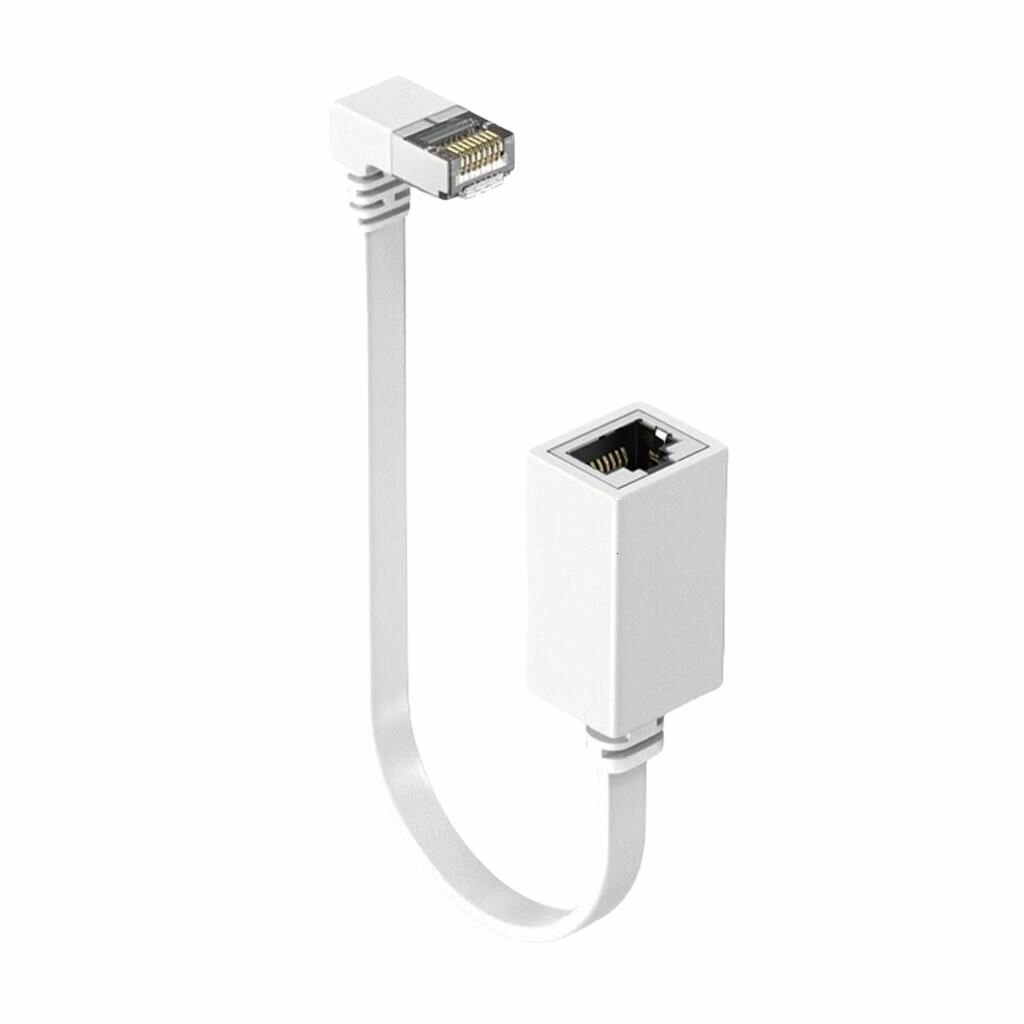Удлинитель сетевого кабеля RJ45 категории 7 10 Гбит/с-50 см-белый верхний изгиб
