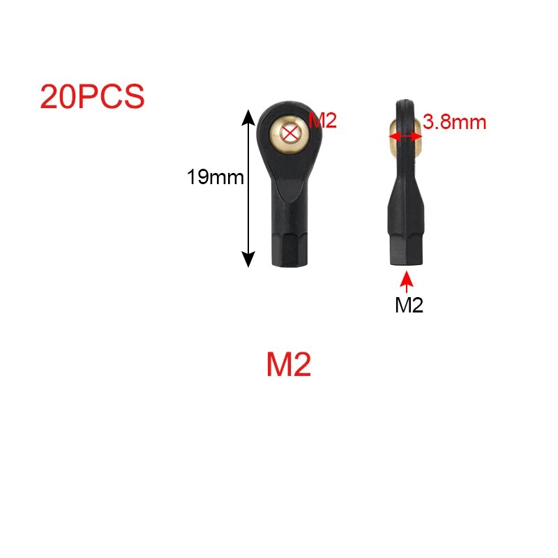AXSPEED пластиковые наконечники тяг M2 M3 для RC автомобилей 4/20 шт