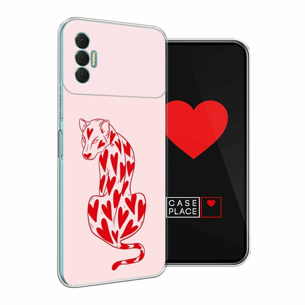 Чехол на Tecno Spark 8P / Техно Спарк 8P с принтом "Heart panther 1 - 14 февраля" — фото 1
