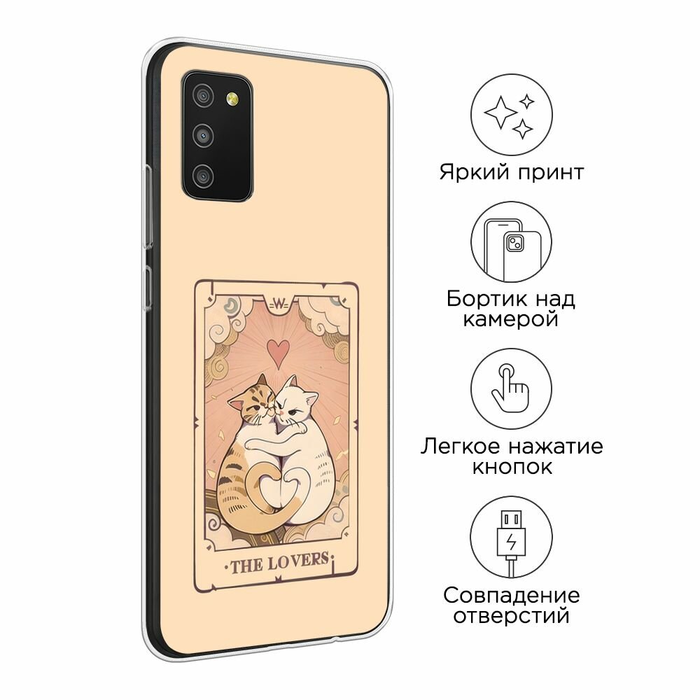 Чехол на Samsung Galaxy A02s / Самсунг Галакси A02s с принтом "The lovers cats 1 - 14 февраля" — фото 1