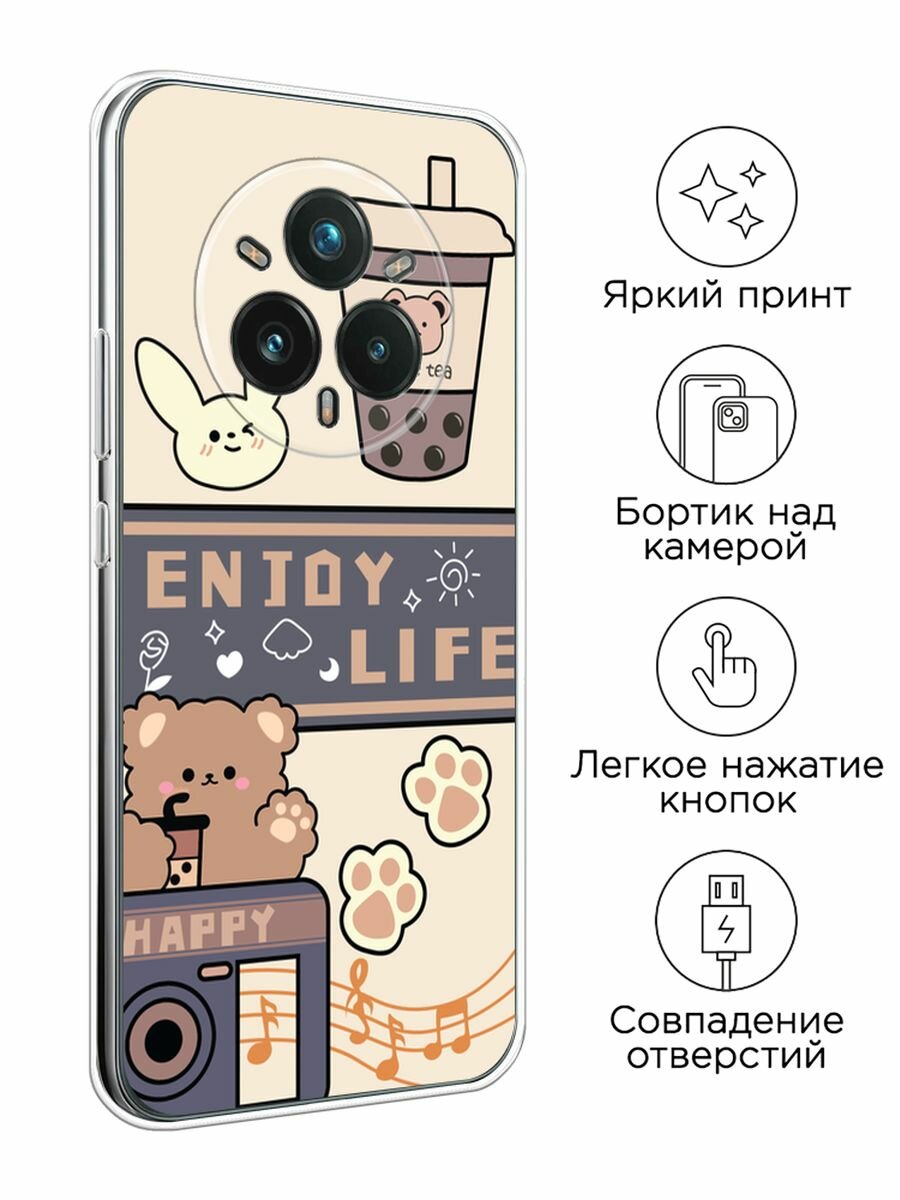 Чехол на Realme 14 Pro / Реалми 14 Про с принтом "Enjoy life 1" — фото 1