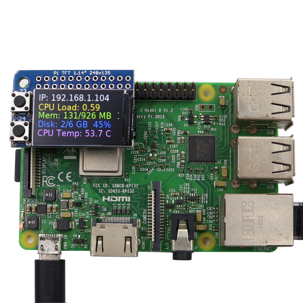 1шт Мини-дисплей Mini Pi TFT 1.14 IPS HD-экран специализированного типа Интегральная схема