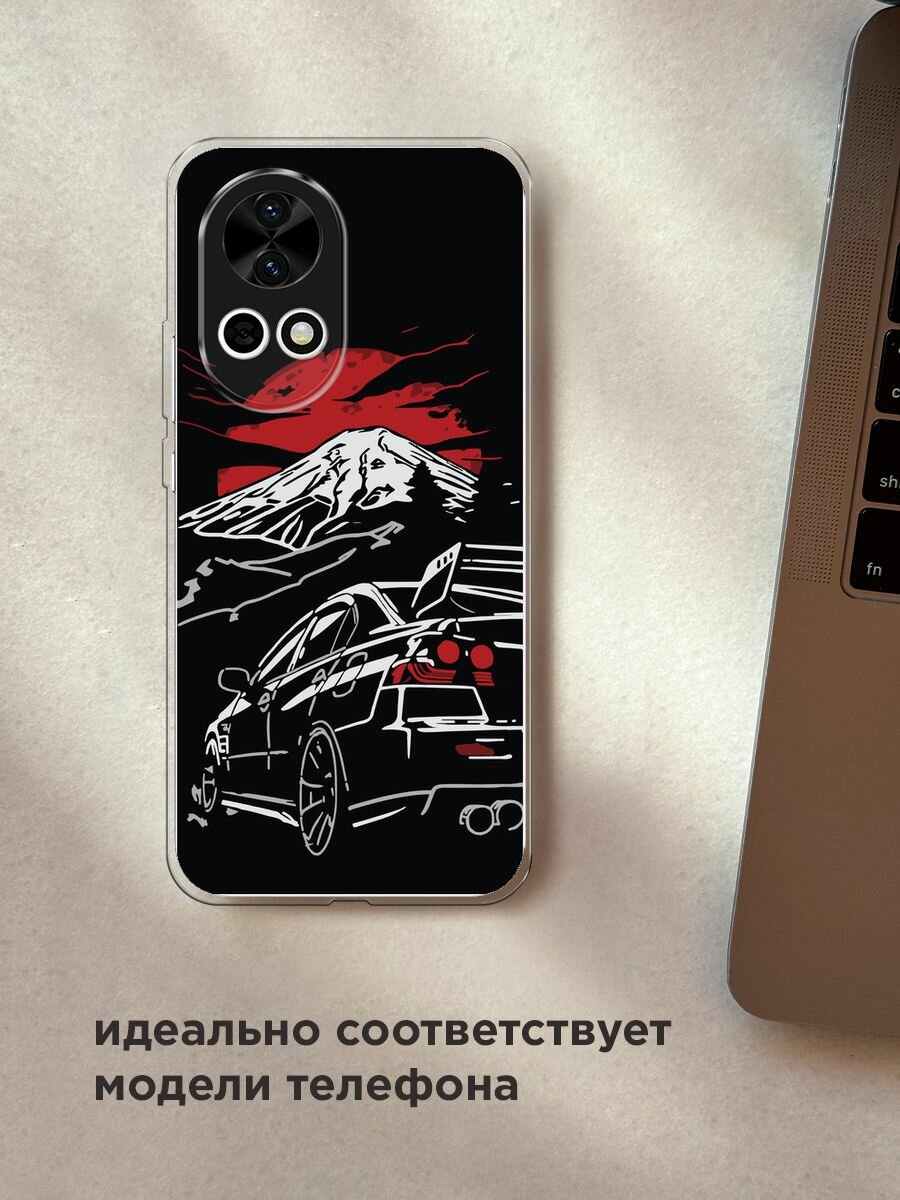 Чехол на Huawei Nova 12/Nova13 / Хуавей Нова 12/Нова 13 с принтом "Машина в горах JDM" — фото 1