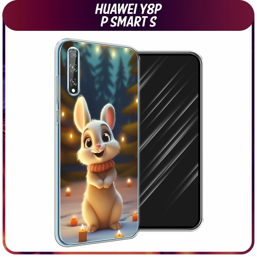 Чехол на Huawei Y8p/P Smart S / Хуавей Y8p/P Smart S с принтом "Кролик среди свечей"