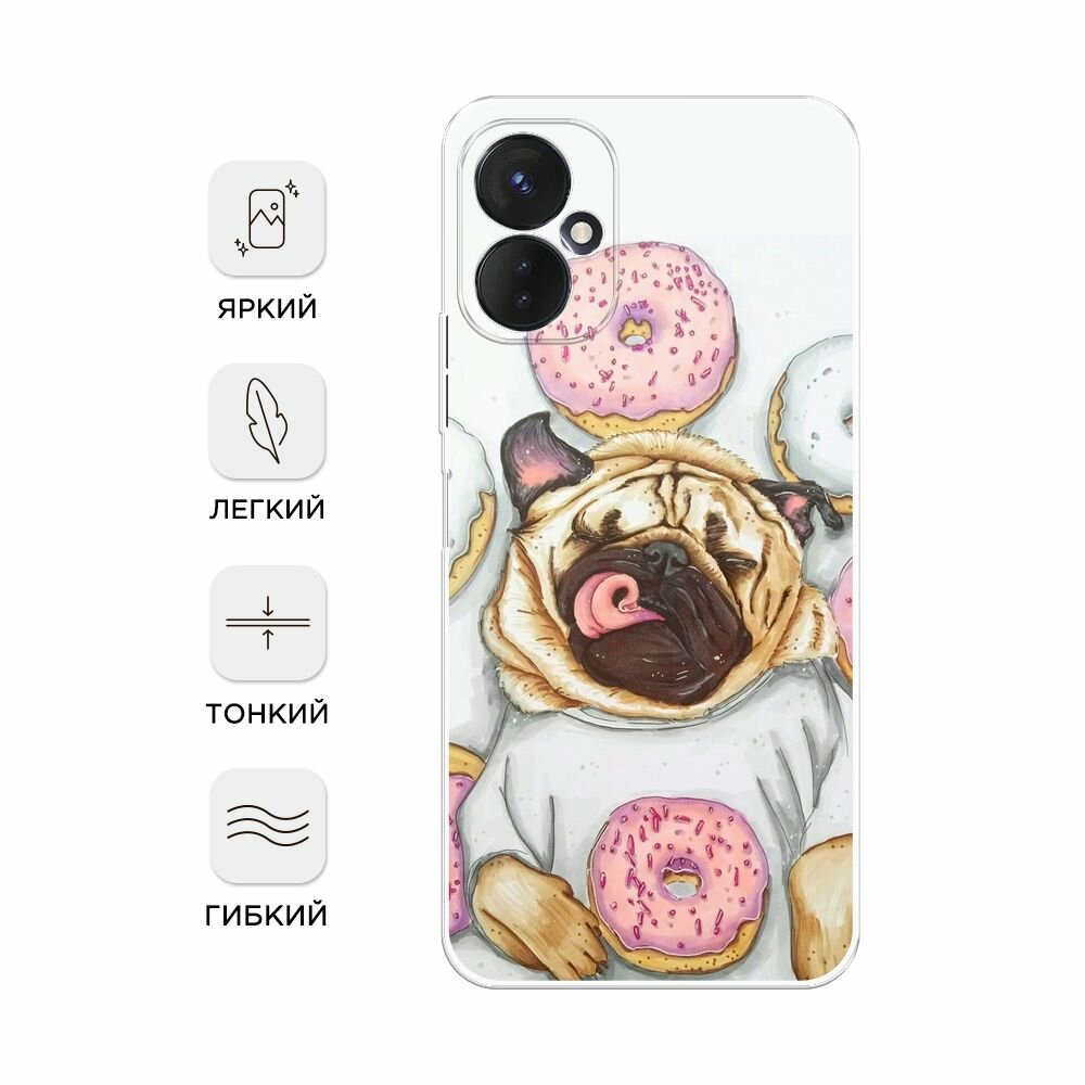 Чехол на Tecno Spark 9 Pro / Техно Спарк 9 Про с принтом "Счастливый мопс" — фото 1