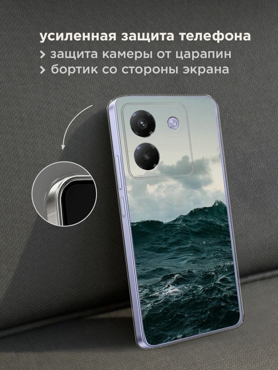 Силиконовый чехол на Poco M7 Pro / Поко М7 Про с принтом "Волны 11" — фото 1