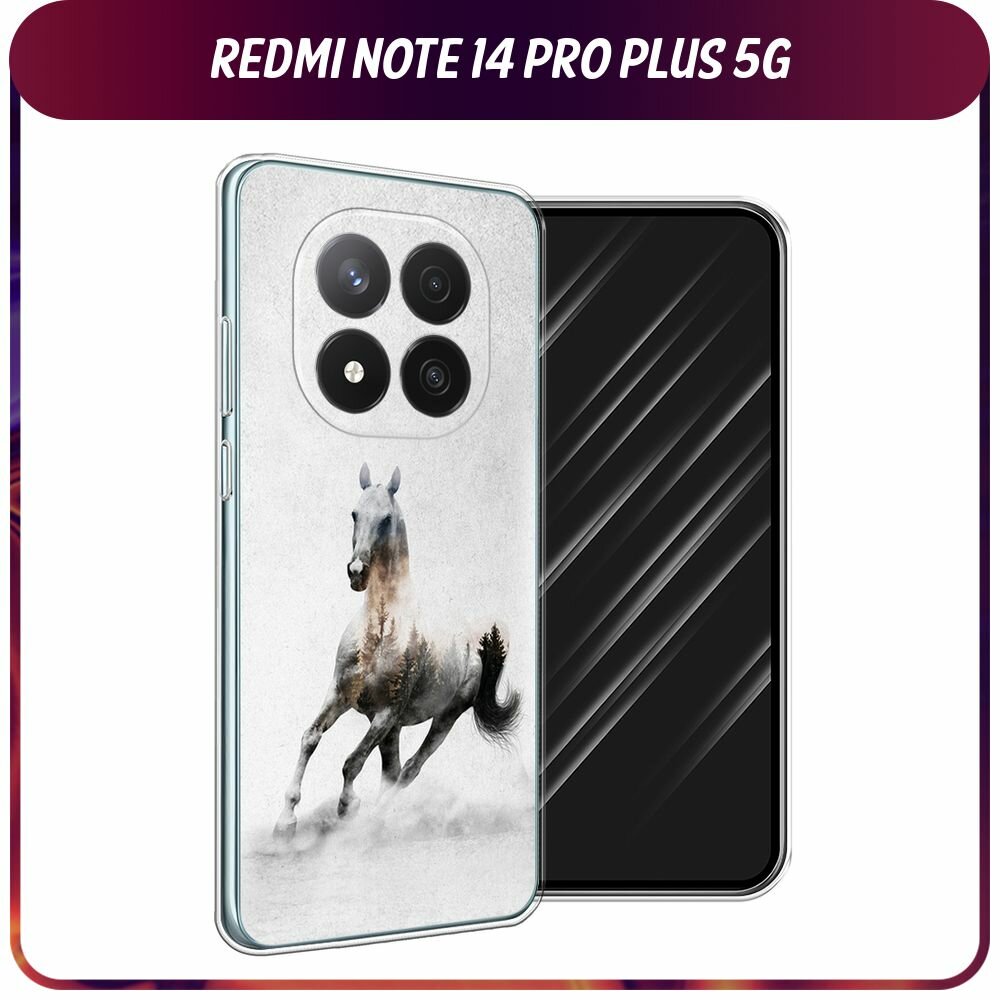 Чехол на Xiaomi Redmi Note 14 Pro+ 5G / Сяоми Редми Нот 14 Про+ 5G с принтом "Лошадь лес"