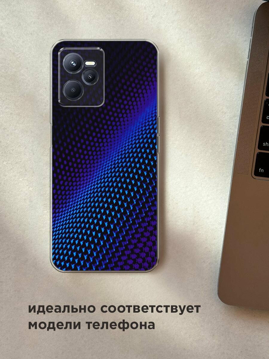 Силиконовый чехол на Realme C35 / Реалми C35 с принтом "Синий карбон" — фото 1