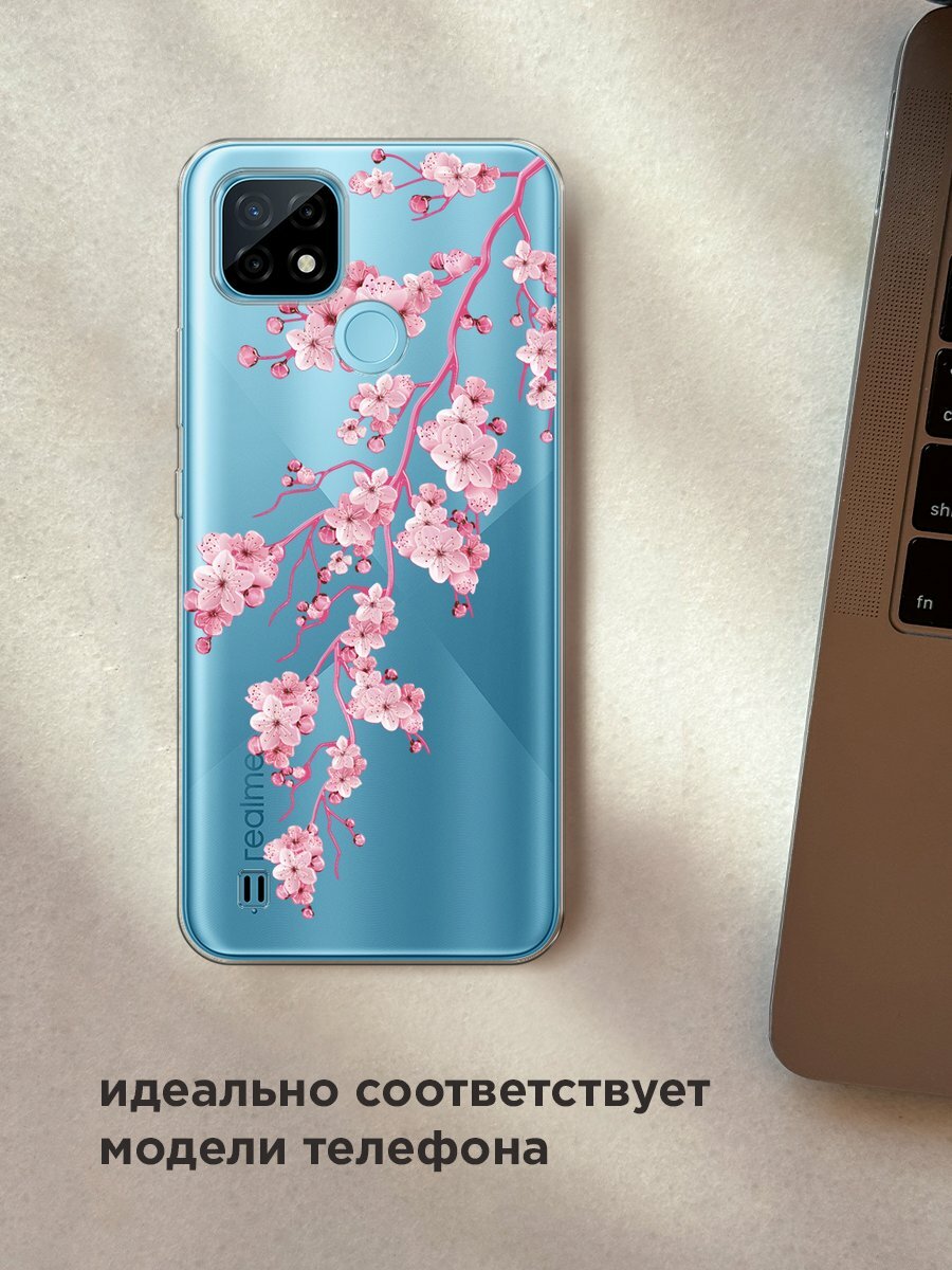 Чехол на Realme C21 / Реалми С21 с принтом "Ветка сакуры 2" — фото 1