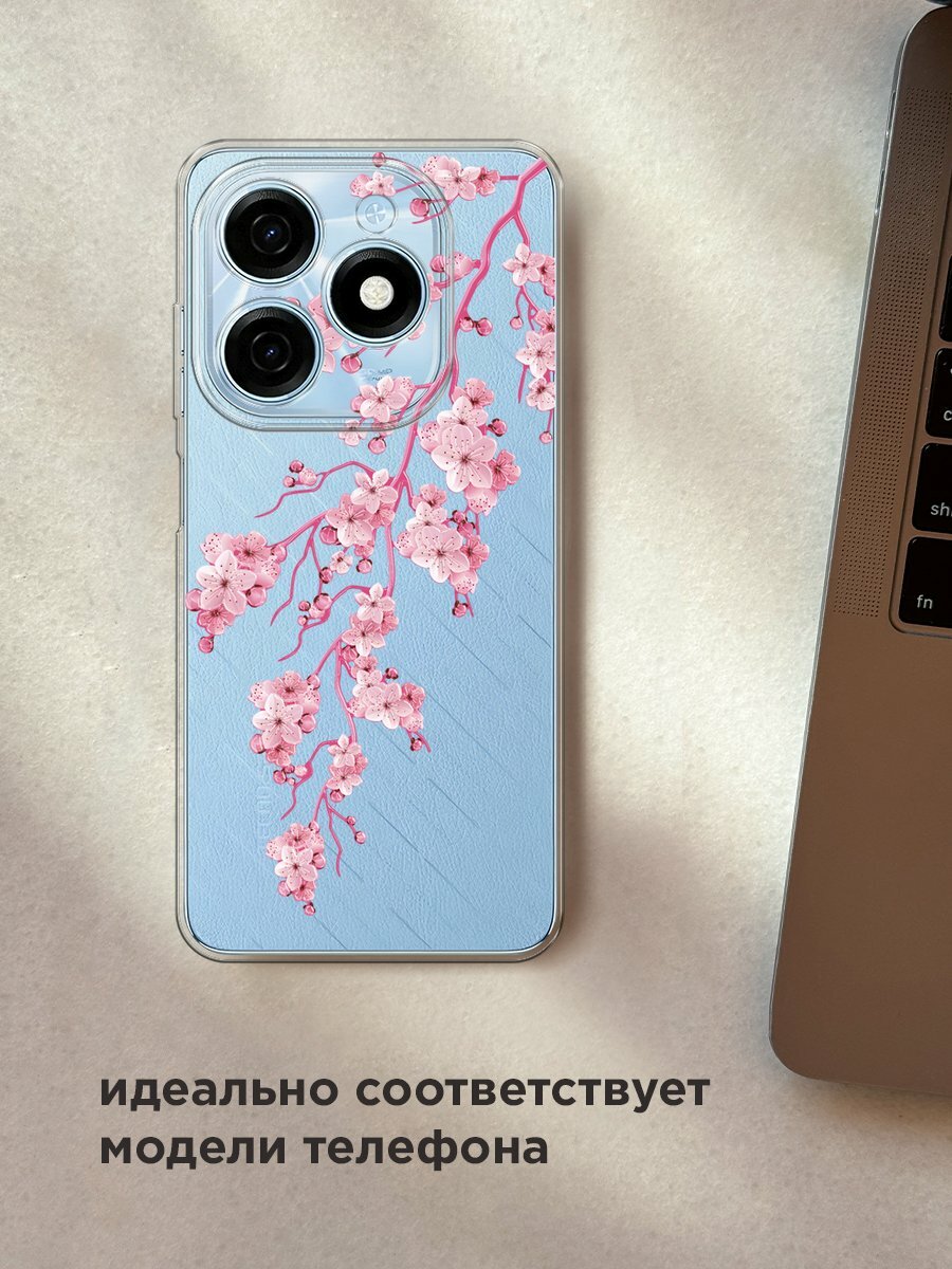Чехол на Tecno Spark 20 / Текно Спарк 20 с принтом "Ветка сакуры 2" — фото 1
