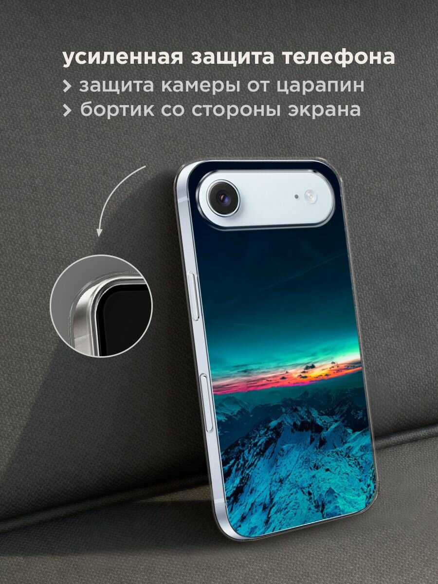 Чехол на Apple iPhone Air / Айфон Айр с принтом "Закат в горах" — фото 1