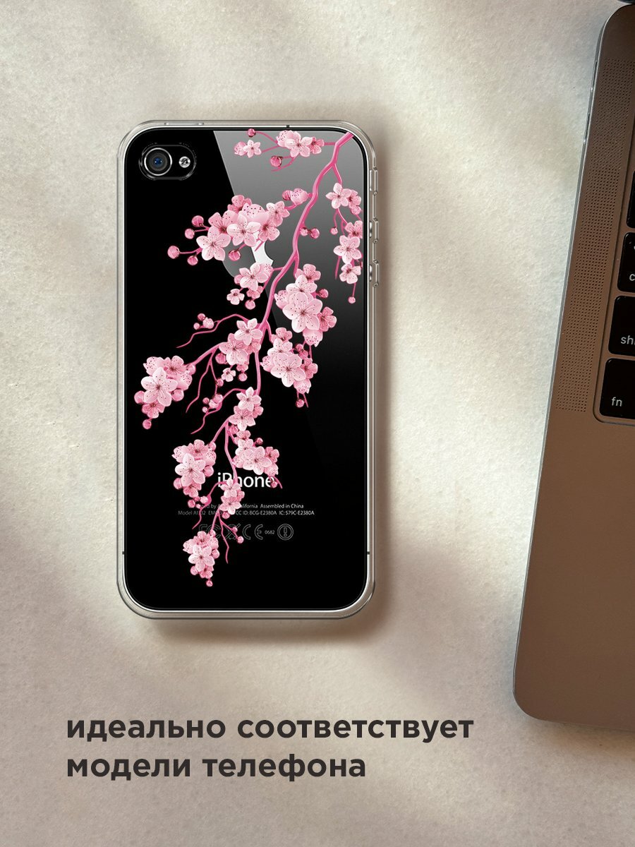 Чехол на Apple iPhone 4/4S / Айфон 4/4S с принтом "Ветка сакуры 2" — фото 1