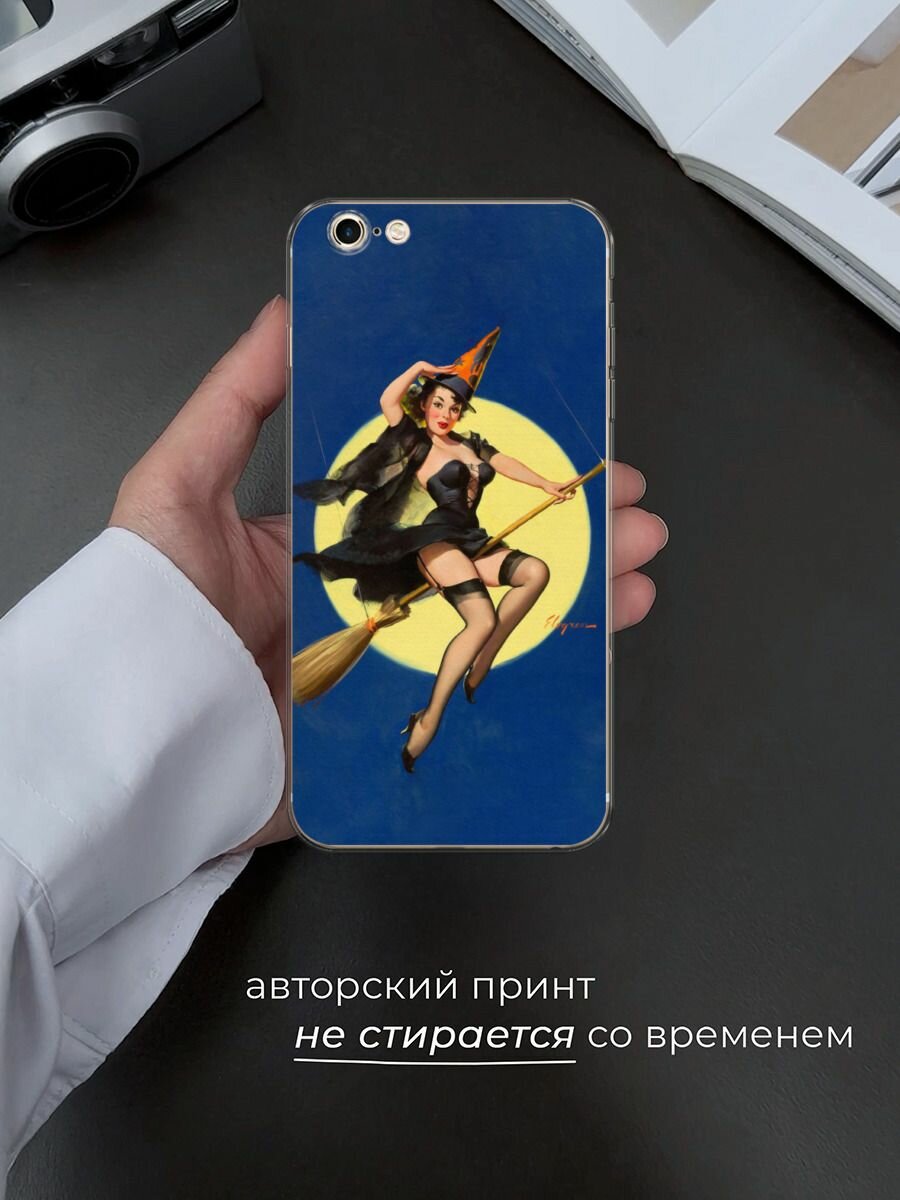 Чехол на Apple iPhone 6 Plus/6S Plus / Айфон 6 Плюс/Айфон 6С Плюс с принтом "Pin-Up Witch" — фото 1