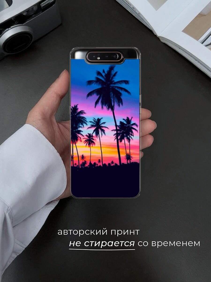 Чехол на Samsung Galaxy A80 / Самсунг Гэлакси A80 с принтом "Закат 5" — фото 1