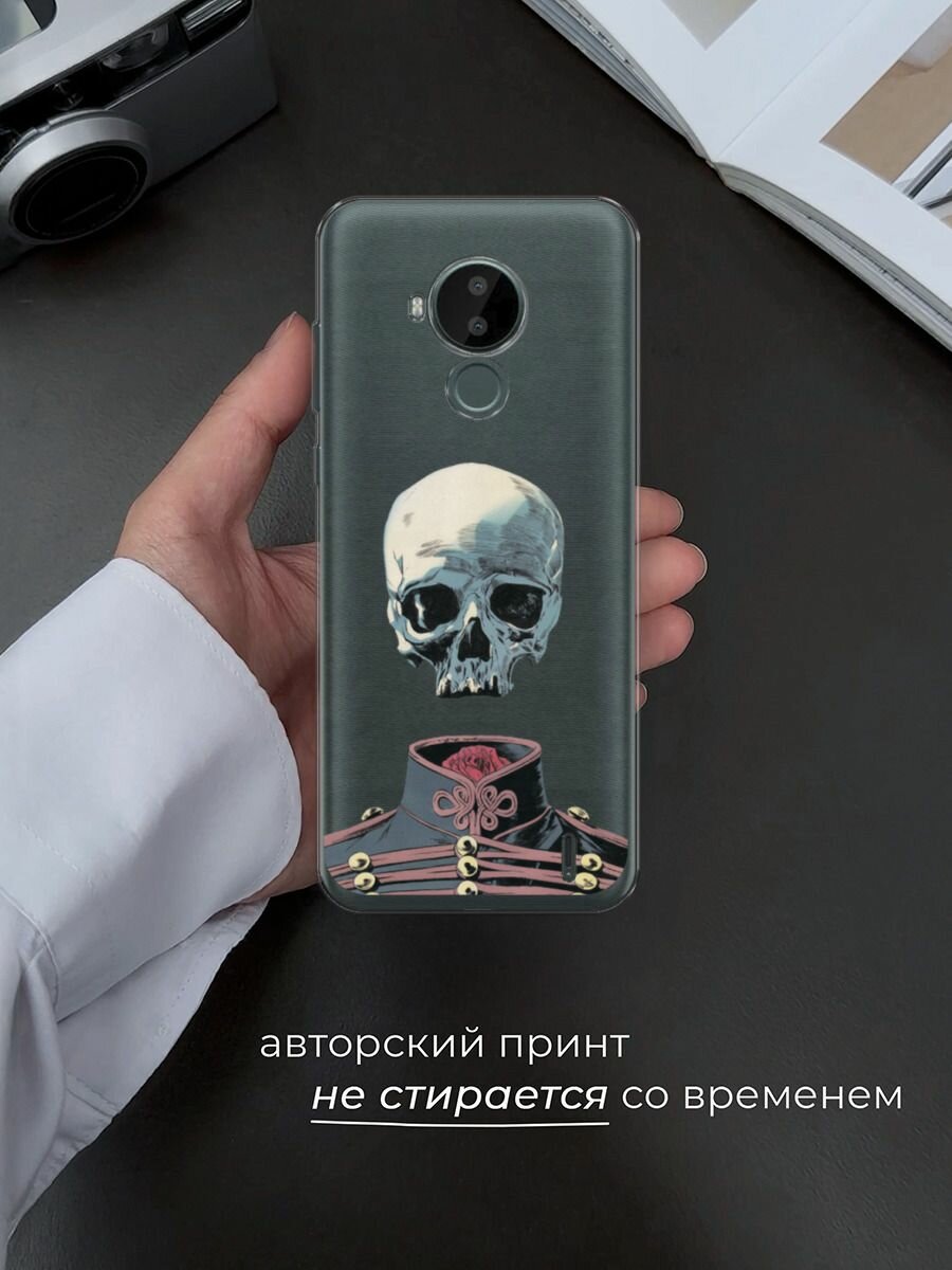 Чехол на Nokia C30 / Нокия C30 с принтом "Гусар", прозрачный — фото 1