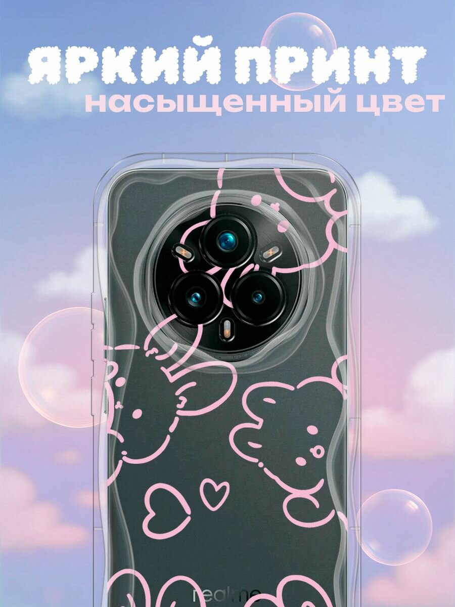 Чехол на Realme 14 Pro / Реалми 14 Про с принтом "Контурные зайцы" — фото 1