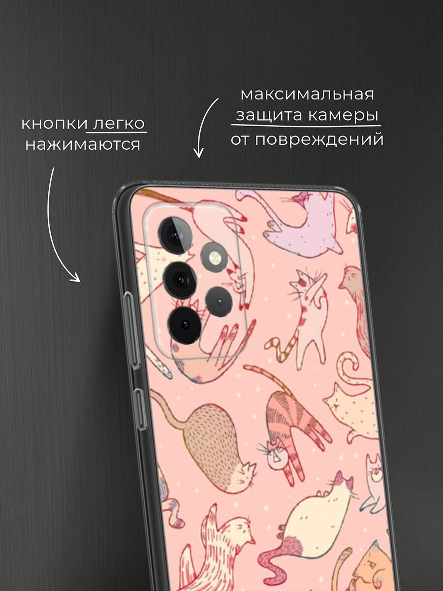 Чехол на Samsung Galaxy A72 / Самсунг Галакси А72 с принтом "Розовое счастье" — фото 1
