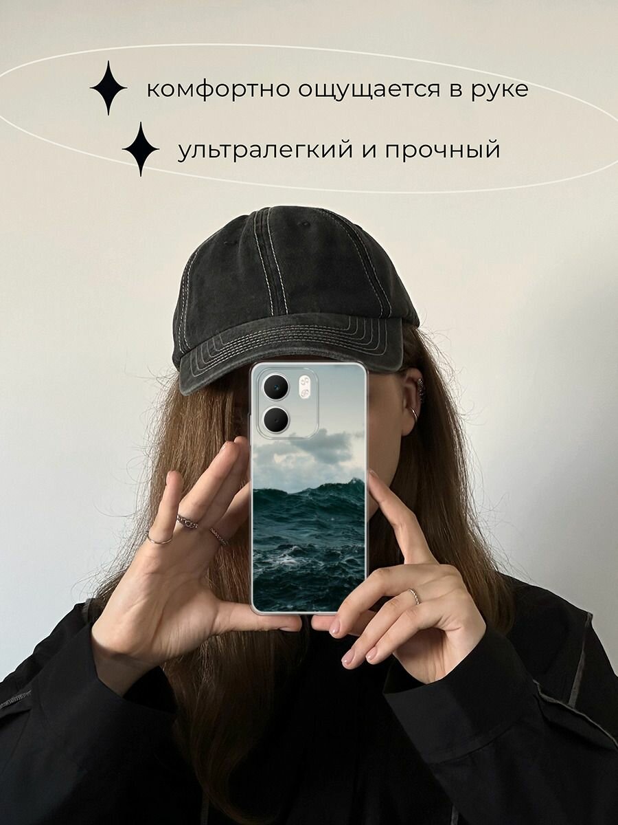 Силиконовый чехол на Oppo A5x / Оппо А5x с принтом "Волны 11" — фото 1