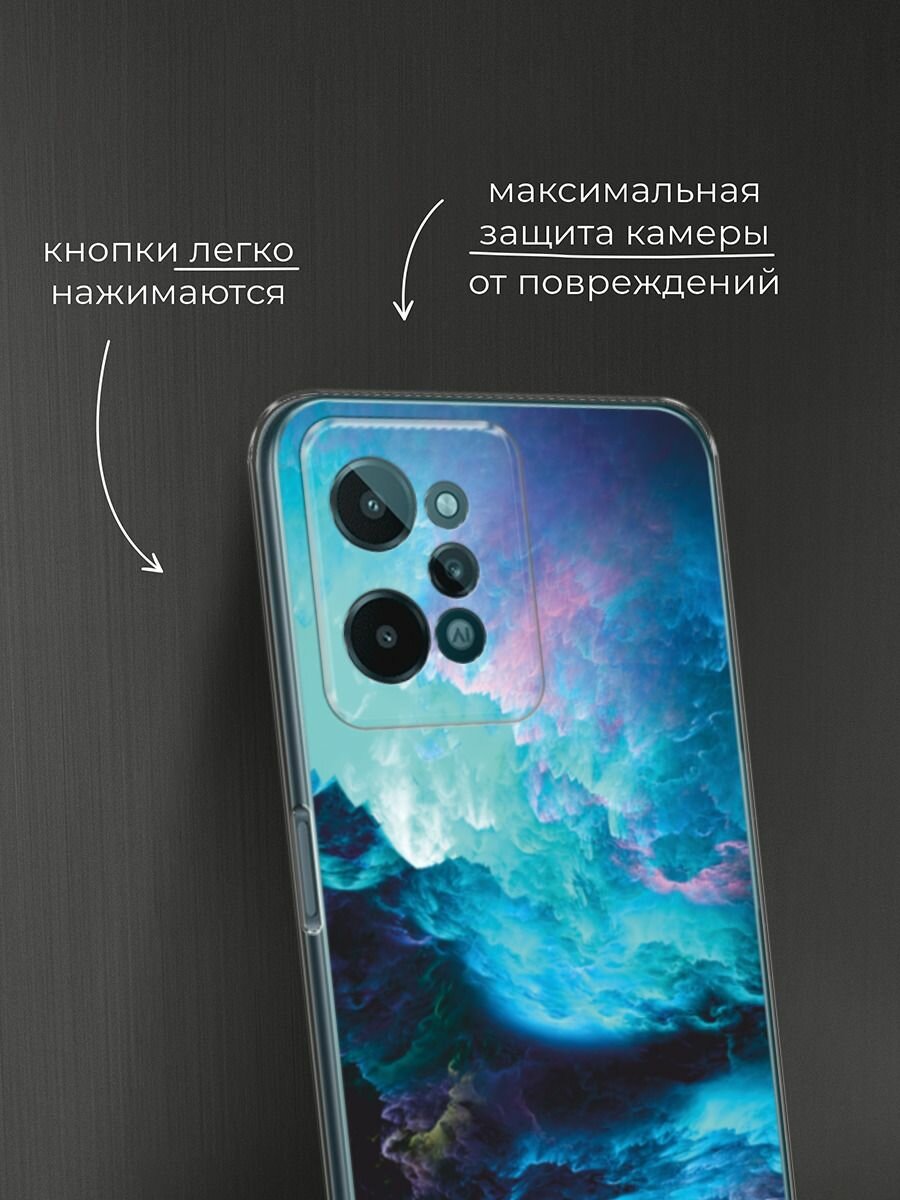 Силиконовый чехол на Realme C31 / Реалми C31 с принтом "Бирюзовое небо" — фото 1