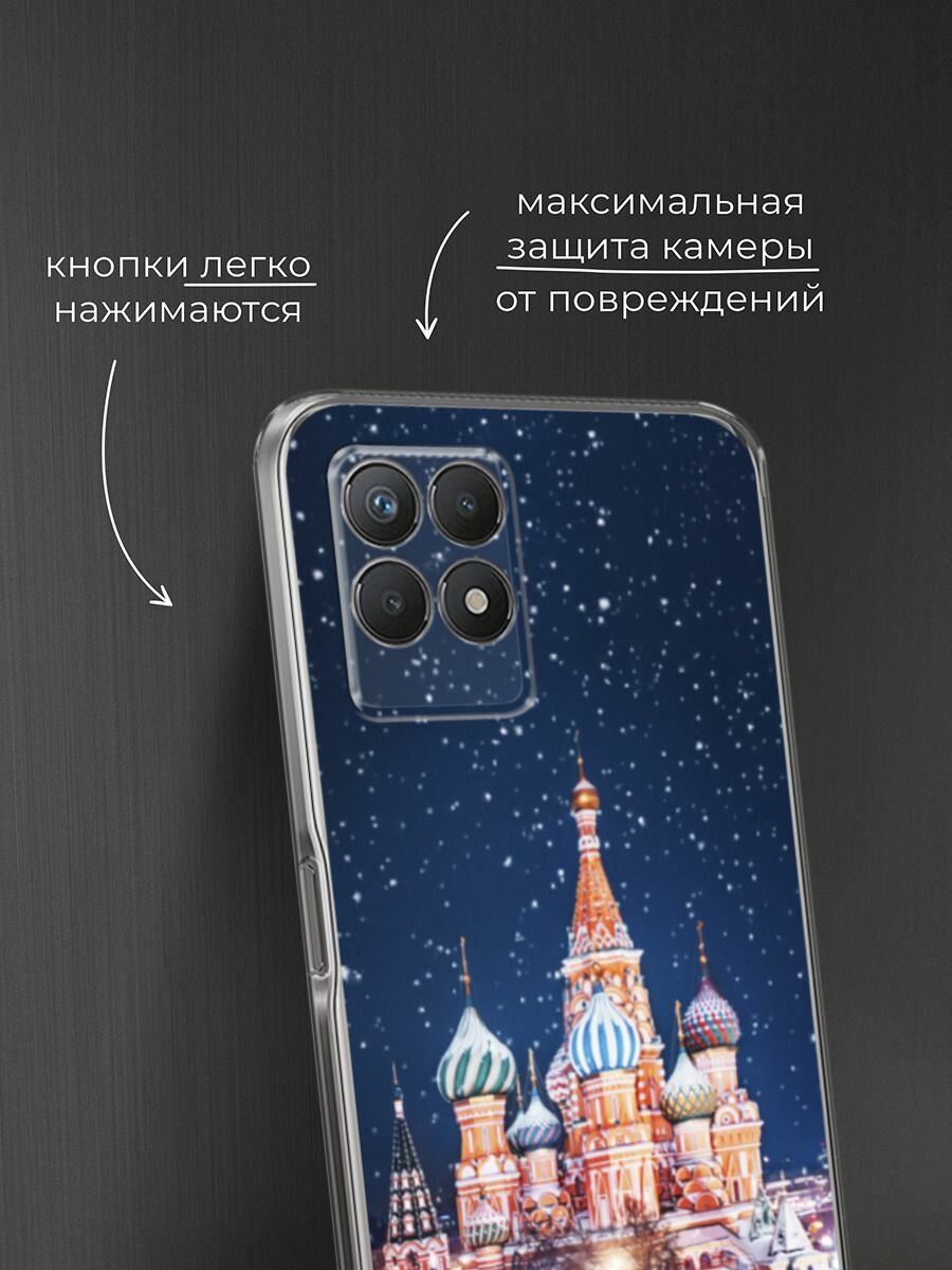 Силиконовый чехол на Realme 8i / Реалми 8i с принтом "Москва 1" — фото 1